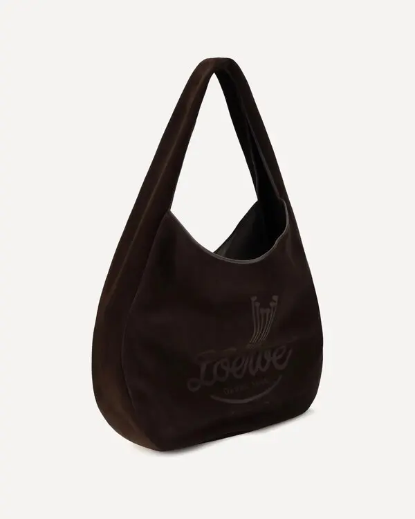 Loewe Suede Calfskin Hobo Shoulder Bag - Brown