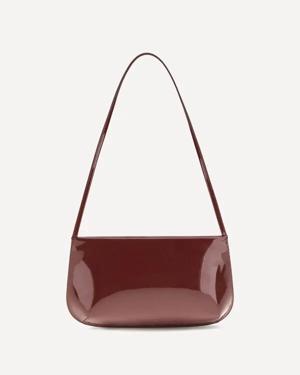 FANE Bra Brushed Leather Shoulder Bag - Bordeaux