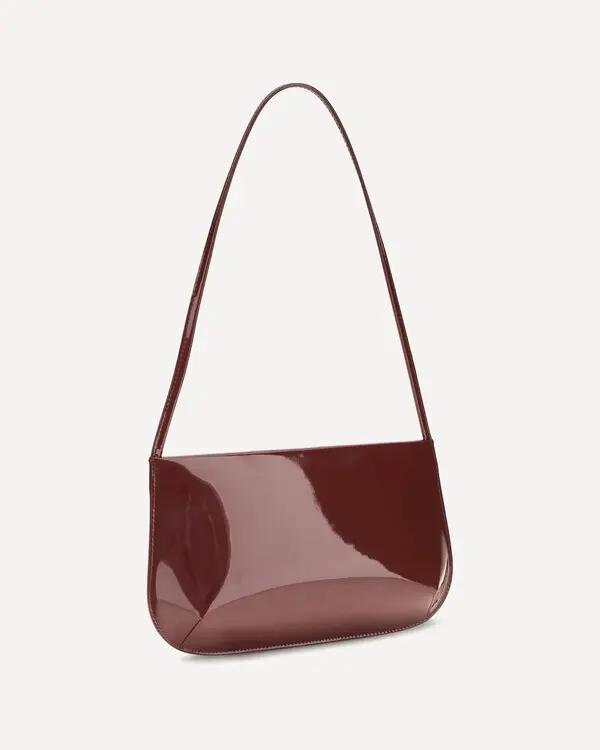 FANE Bra Brushed Leather Shoulder Bag - Bordeaux