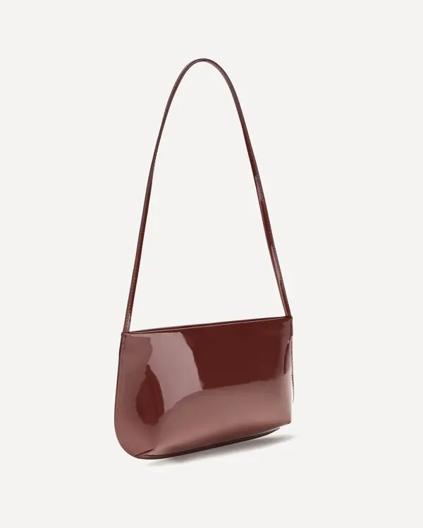 FANE Bra Brushed Leather Shoulder Bag - Bordeaux