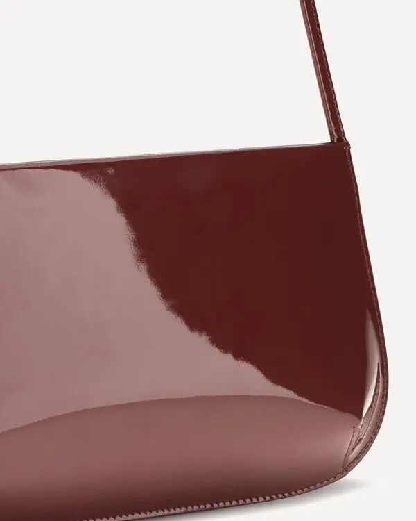 FANE Bra Brushed Leather Shoulder Bag - Bordeaux