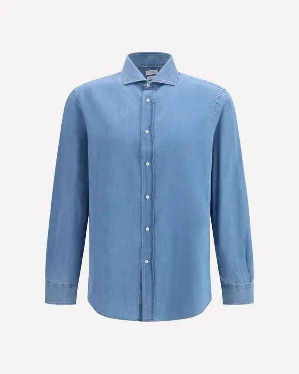 Brunello Cucinelli Cotton Deni Shirt Ale