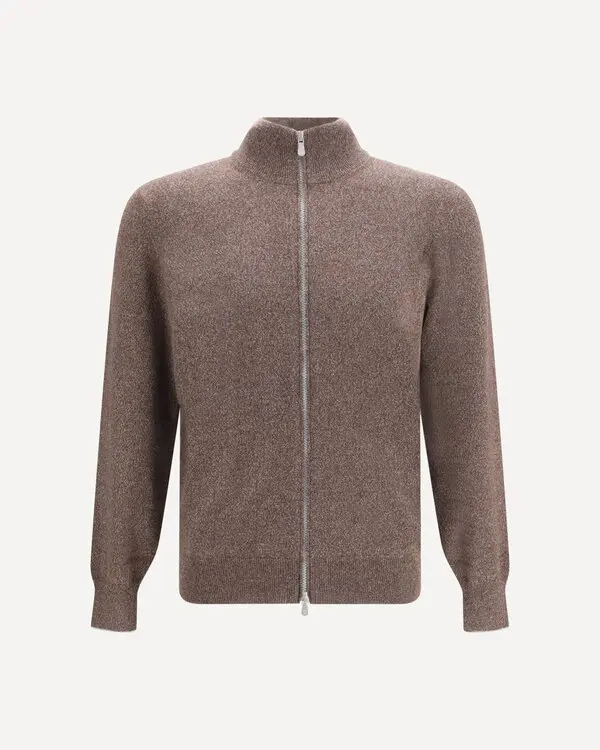 Brunello Cucinelli Cashmere Zip-up Cardigan - Brown