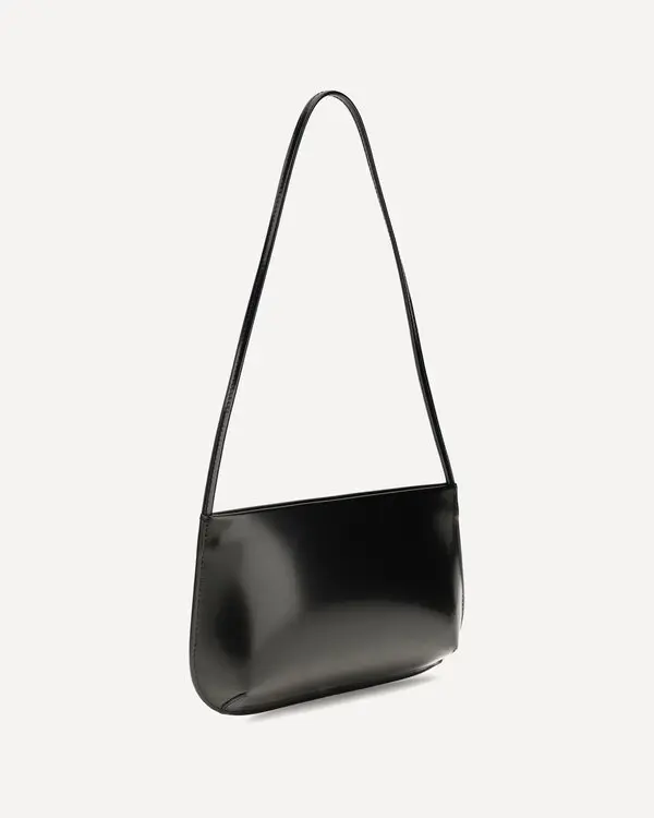 FANE Bra Brushed Leather Shoulder Bag - Black