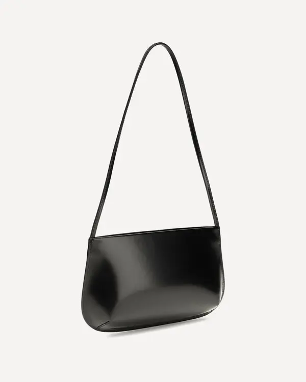 FANE Bra Brushed Leather Shoulder Bag - Black