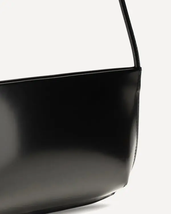 FANE Bra Brushed Leather Shoulder Bag - Black