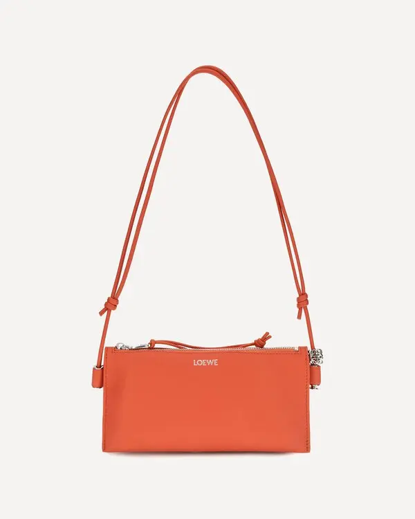 Loewe Joya Clutch Bag In Calfskin - Orange