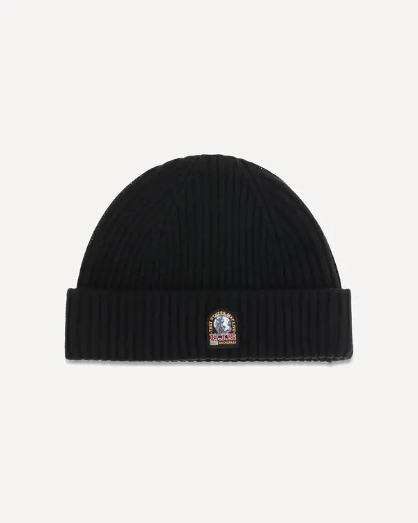 PARAJUMPERS Beanie In Ribbed Knit With Logo