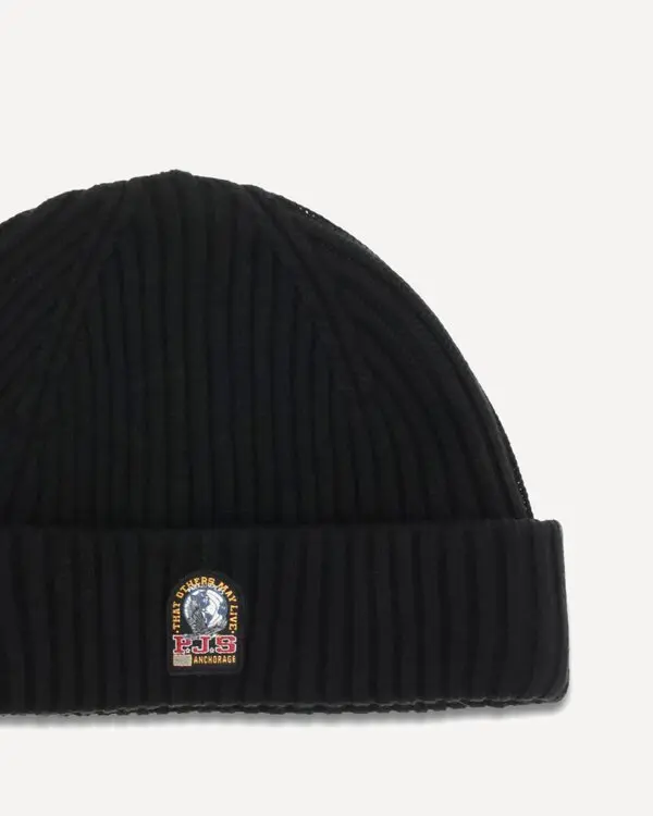PARAJUMPERS Beanie In Ribbed Knit With Logo