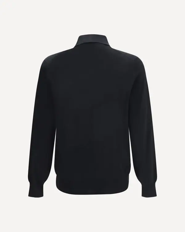 Brunello Cucinelli Long Sleeve Cotton Polo
