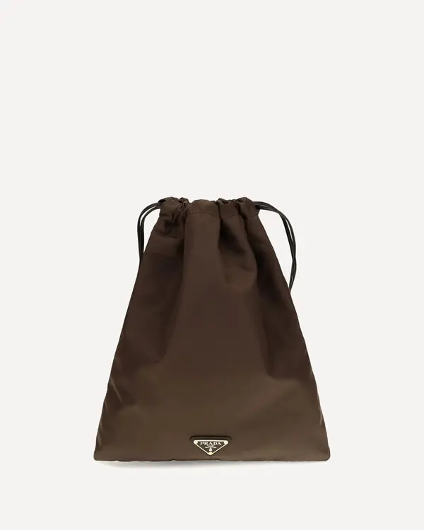 Prada Wish Re-nylon Clutch - Brown