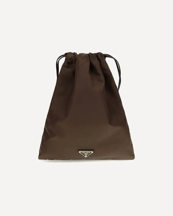 Prada Wish Re-nylon Clutch - Brown