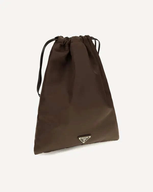 Prada Wish Re-nylon Clutch - Brown