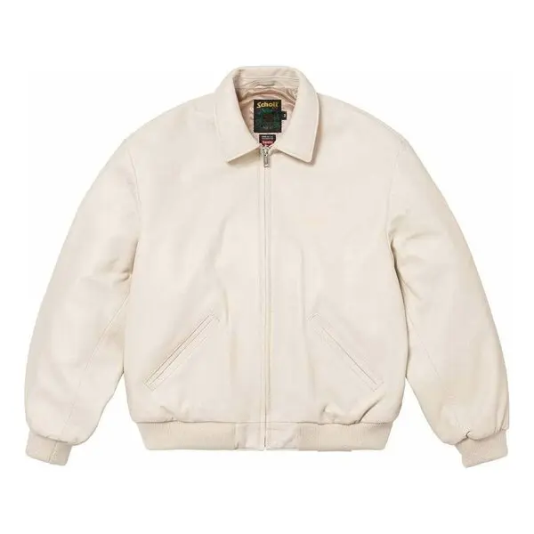 Supreme X Schott Hooded Leather Bomber Jacket