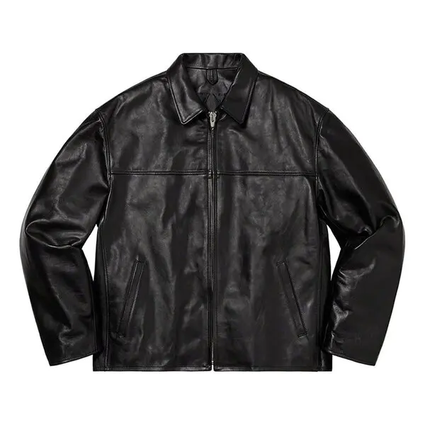 Supreme X Yohji Yamamoto Leather Work Jacket - Black/white/red