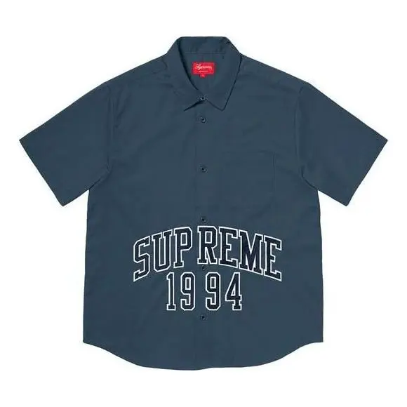 Supreme Arc Logo S/s Work Shirt 'teal White
