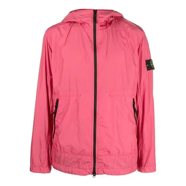 Stone Island Hooded Zip-up Jacket - Pink