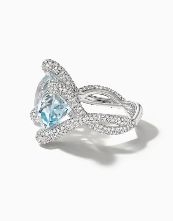 EMILY P. WHEELER Aquamarine And Diamond Twist Ring