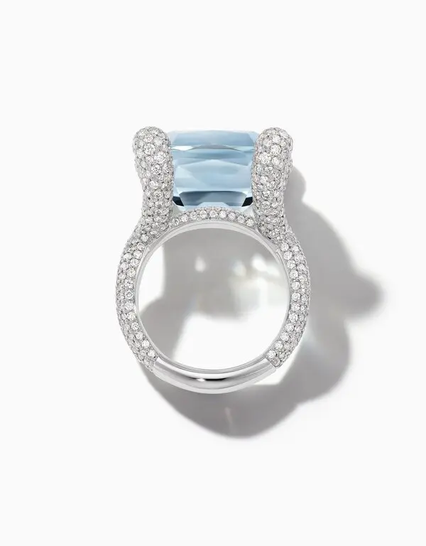 EMILY P. WHEELER Aquamarine And Diamond Twist Ring