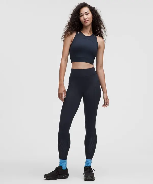 Lululemon Mesh Cut-out Cropped Tank Top - True Navy