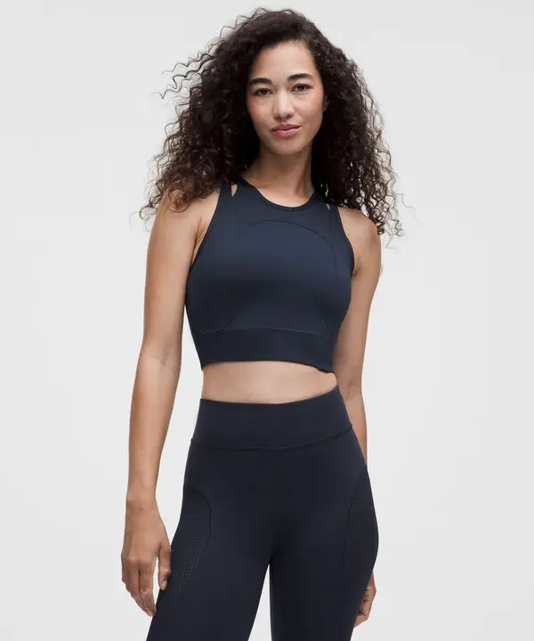 Lululemon Mesh Cut-out Cropped Tank Top - True Navy