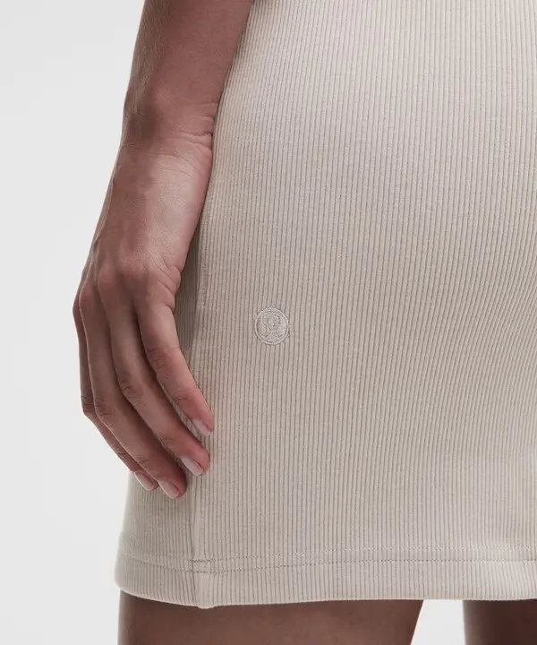 Lululemon Ribbed Heavyweight Cotton-blend Mini Dress - Downtown Tan