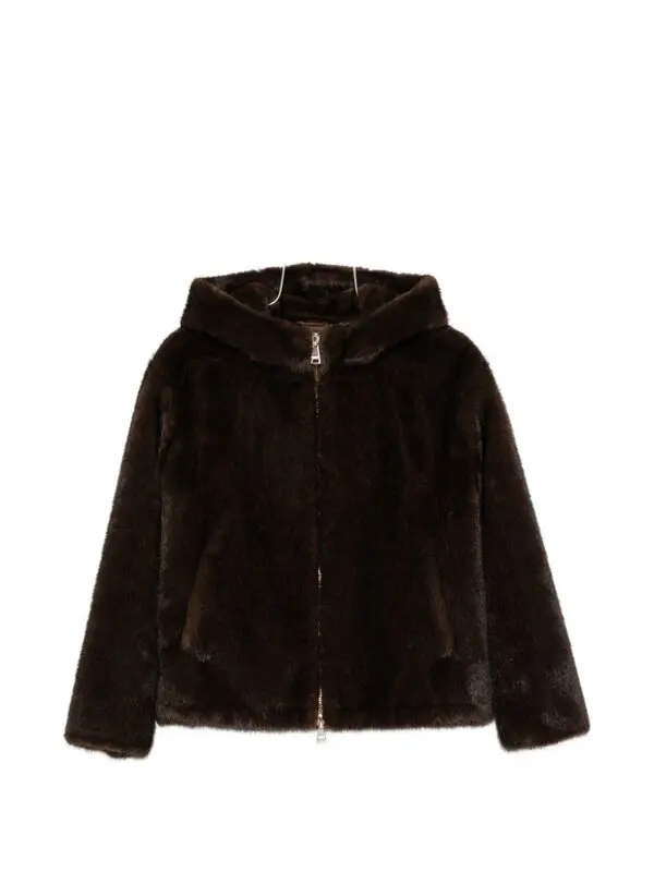 Ermanno Scervino Faux Fur Hooded Zip-up Jacket