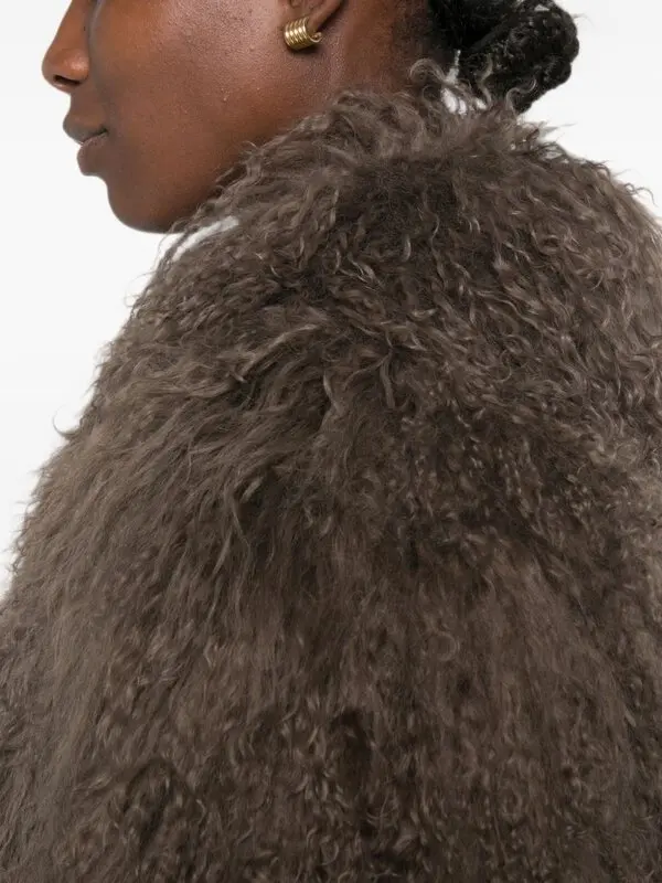 MARTHA LOUIS Shearling-effect Cropped Jacket