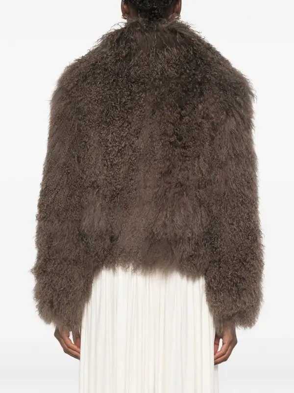 MARTHA LOUIS Shearling-effect Cropped Jacket