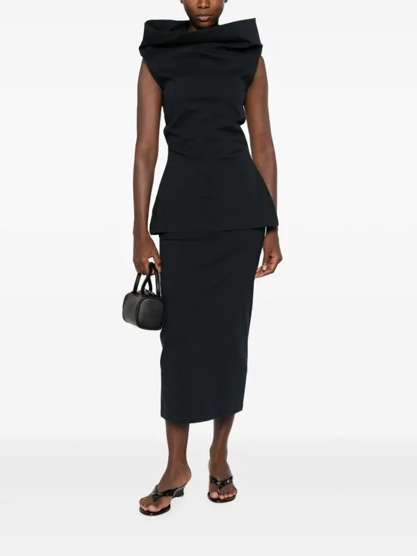 Issey Miyake Cotton Blend Midi Skirt