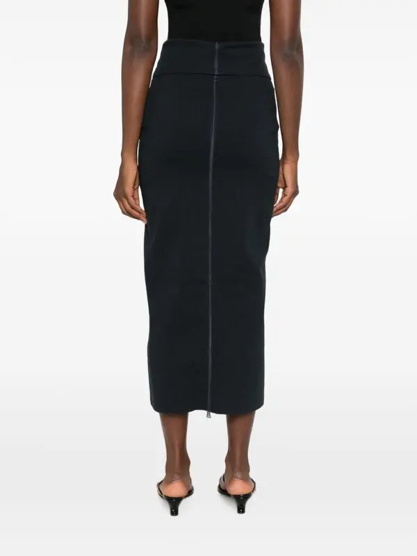 Issey Miyake Cotton Blend Midi Skirt
