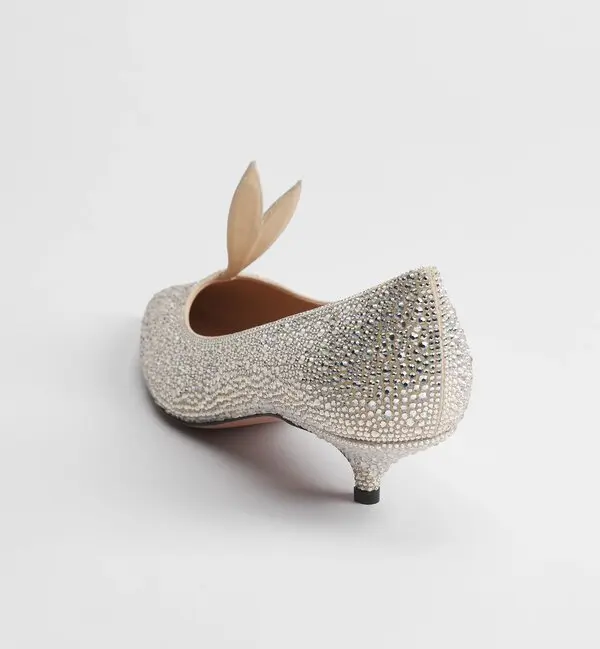 Dior Embellished Pointed Toe Kitten Heel Pumps