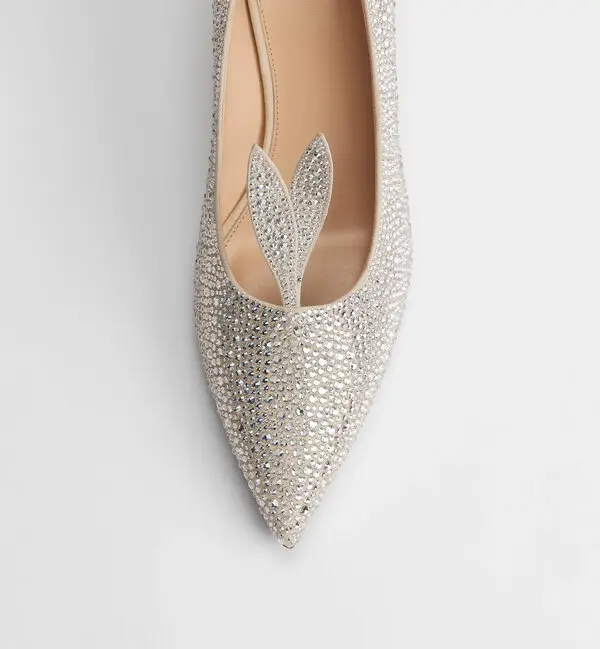 Dior Embellished Pointed Toe Kitten Heel Pumps