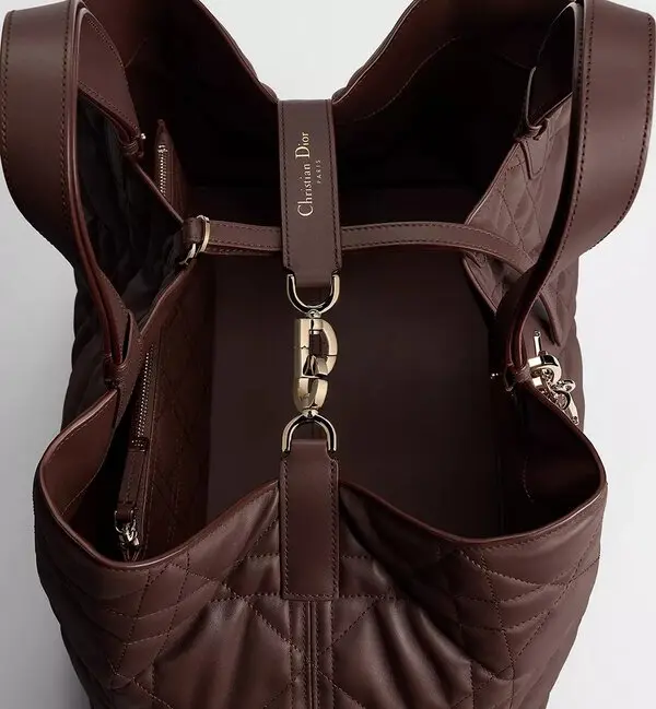 Dior Large Quilted Calfskin Tote Bag With Cd Clasp