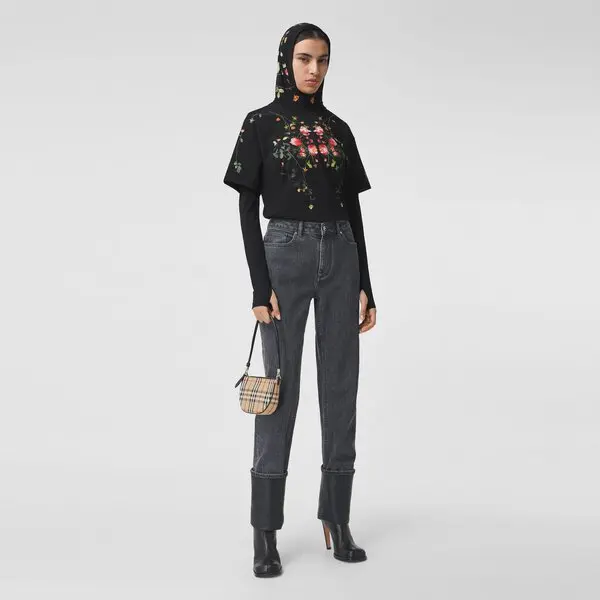 Burberry Rose Print Oversized T-shirt