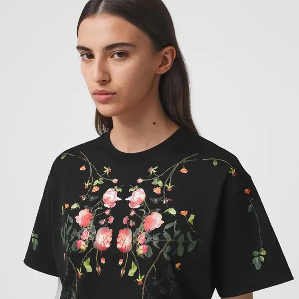 Burberry Rose Print Oversized T-shirt