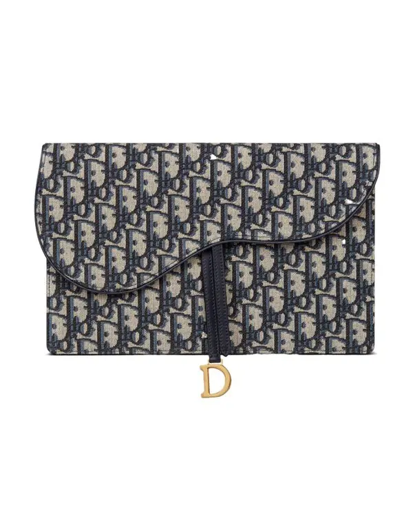 Dior Saddle Pouch In Oblique Jacquard