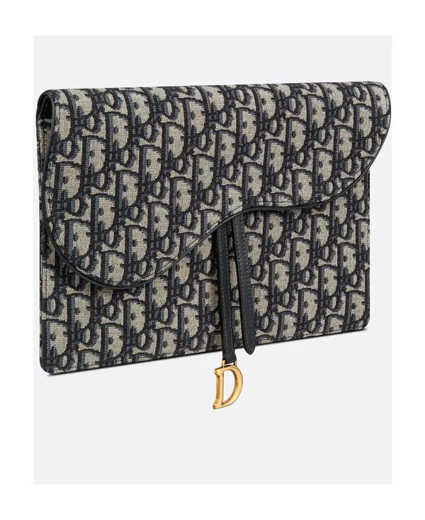 Dior Saddle Pouch In Oblique Jacquard