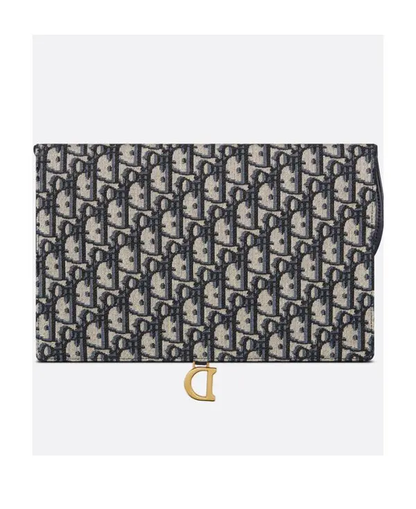 Dior Saddle Pouch In Oblique Jacquard