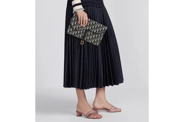 Dior Saddle Pouch In Oblique Jacquard