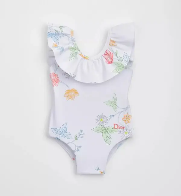Dior Three-piece Swimsuit Set With Floral Print