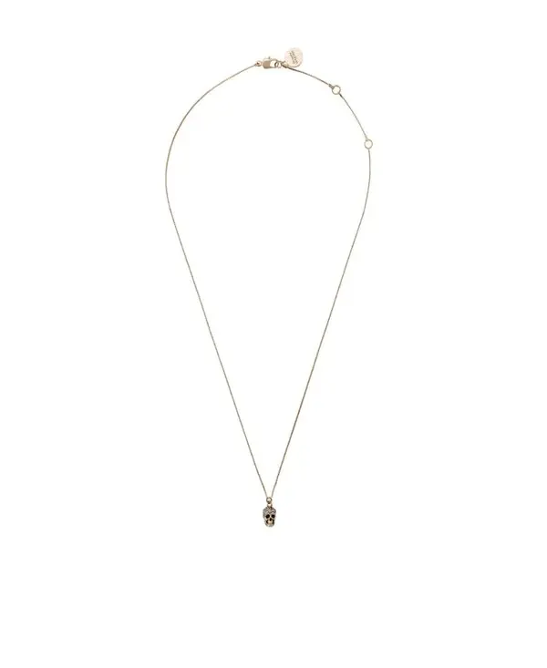 Alexander McQueen Crystal Embellished Skull Necklace - Yellow