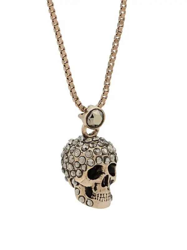Alexander McQueen Crystal Embellished Skull Necklace