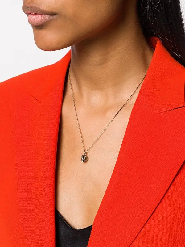 Alexander McQueen Crystal Embellished Skull Necklace