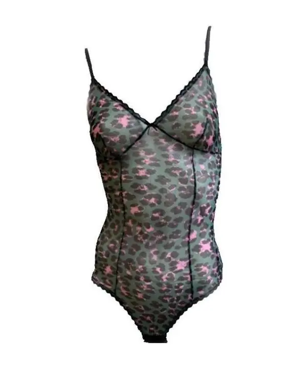 LAURA URBINATI Leopard Print Suspender Jumpsuit - Black
