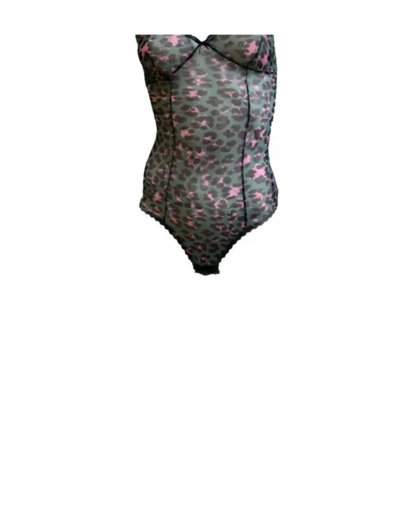 LAURA URBINATI Leopard Print Suspender Jumpsuit