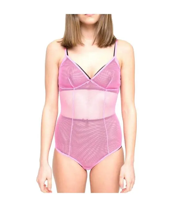 LAURA URBINATI Mesh Panelled Bodysuit - Nude