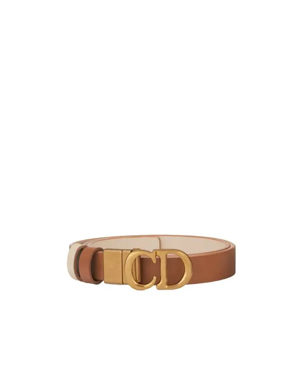 Dior Reversible Saddle Belt - Nude