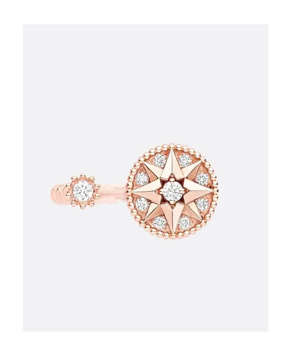 Dior Rose Des Vents Ring In Rose Gold And Diamonds
