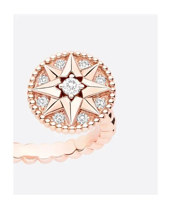 Dior Rose Des Vents Ring In Rose Gold And Diamonds